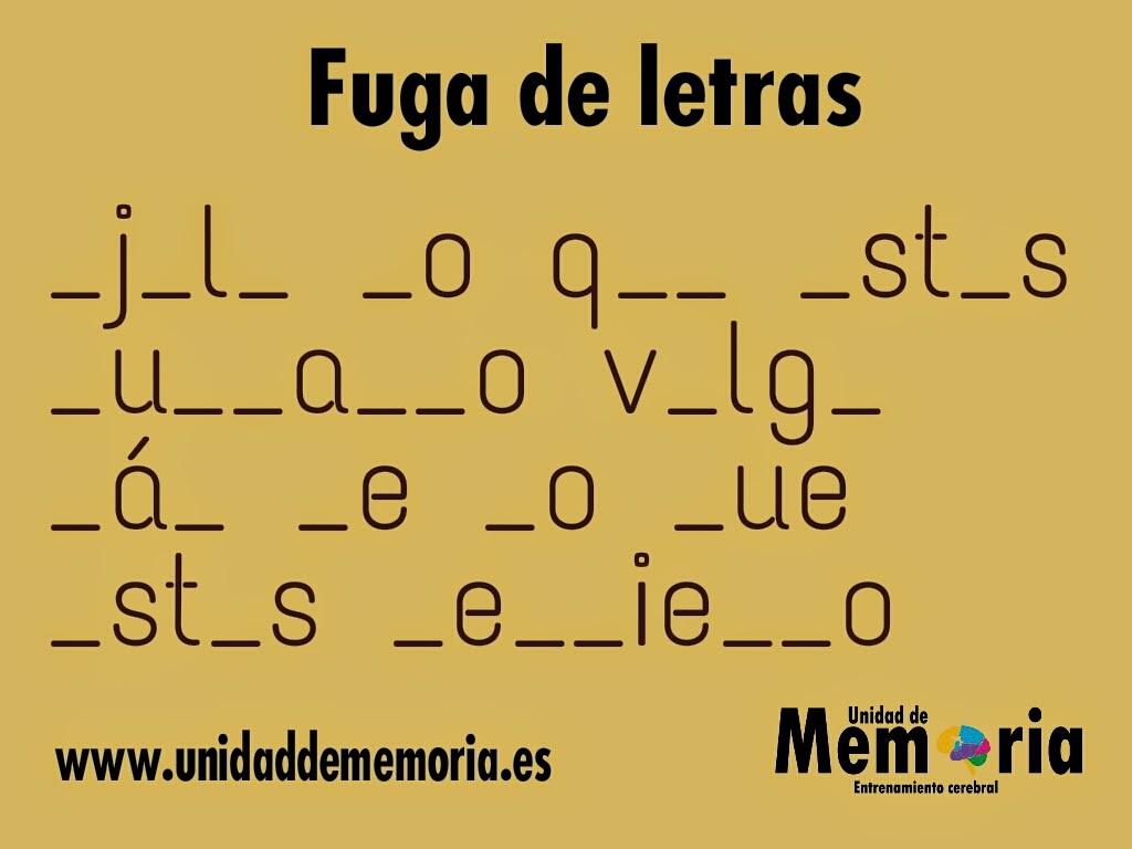 Unidad de Memoria Entrenamiento Cerebral: 2015-05-03