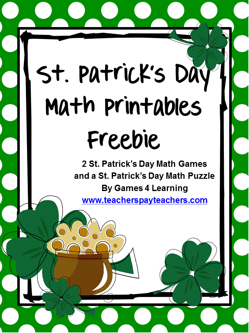 Fun Games 4 Learning: St. Patrick's Day Math FREEBIES