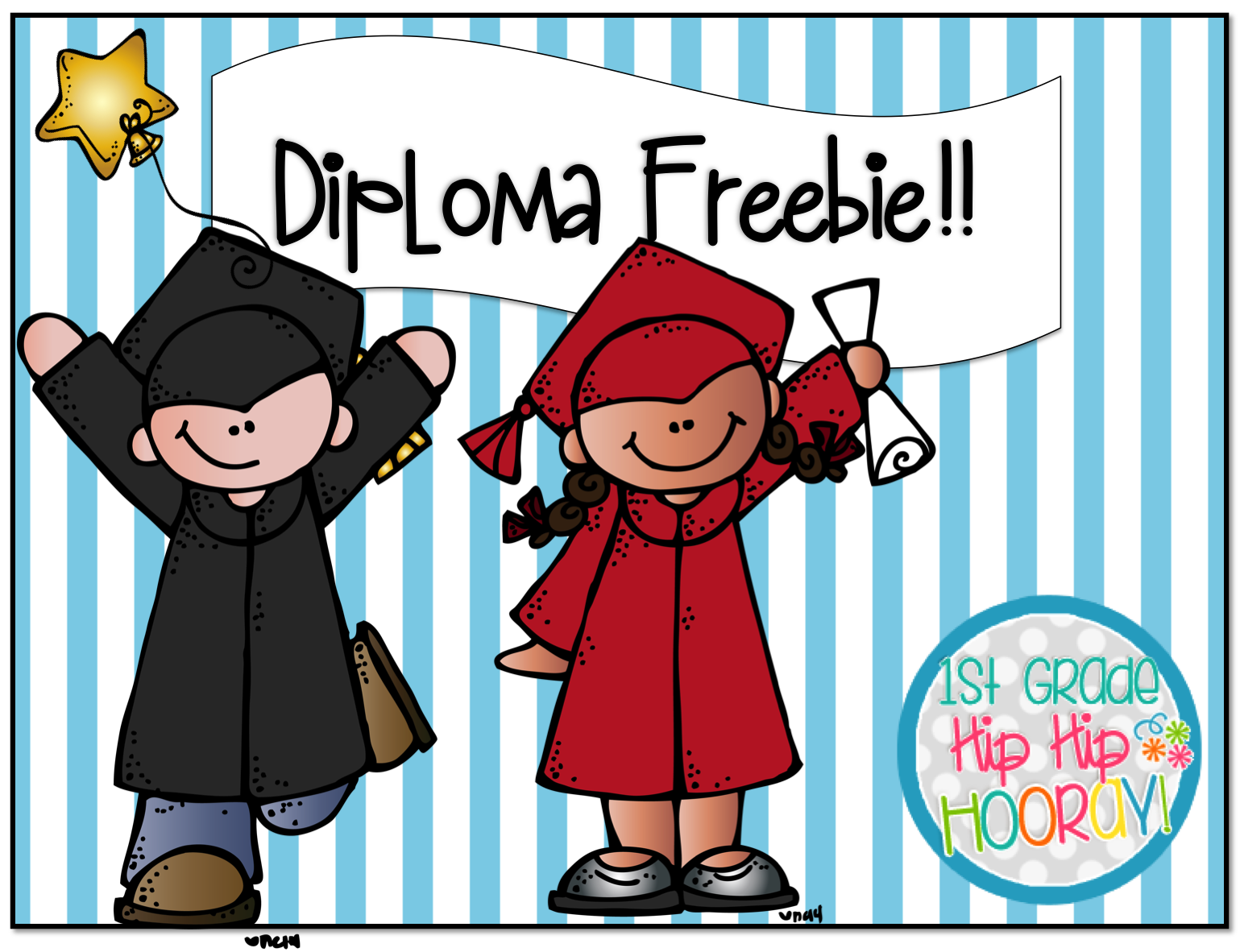 1st Grade Hip Hip Hooray!: Diploma Freebie and Craft!