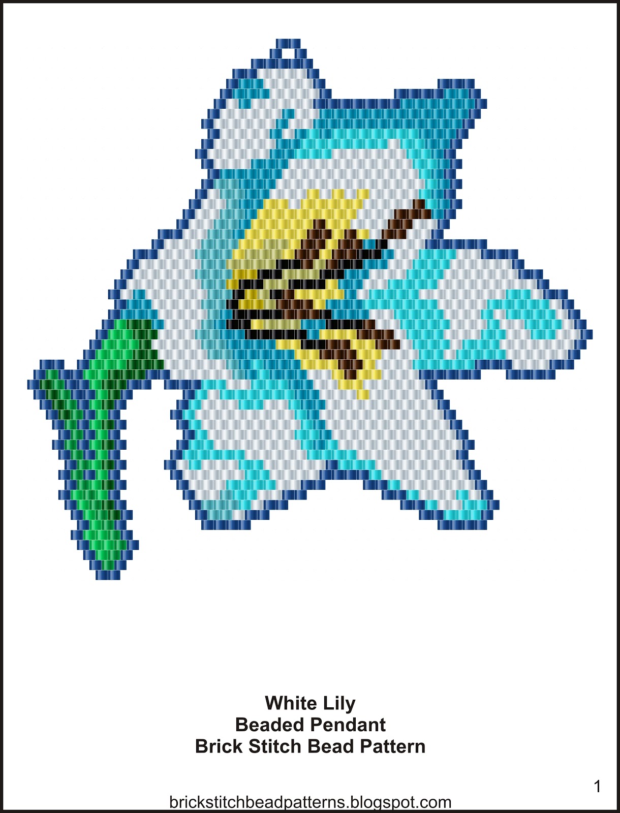 Brick Stitch Bead Patterns Journal: White Lily Flower Brick Stitch ...