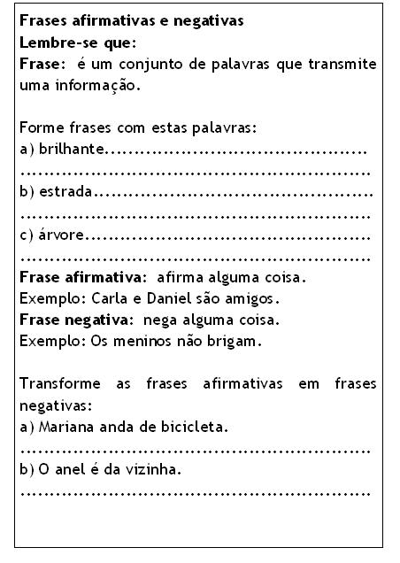 Entre o Passado e o Futuro: Tipos de Frases
