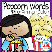 A Dab of Glue Will Do: Winner Wednesday: Popcorn Words Bundle: Dolch Primer