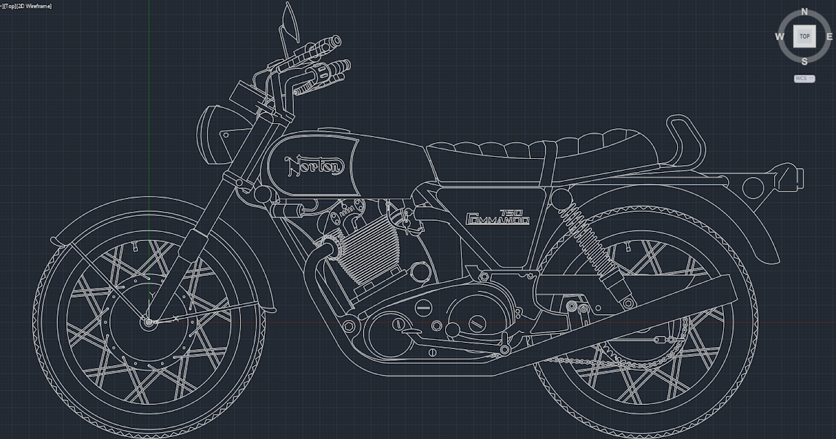 Инженерный блог: Эскиз мотоцикла Norton Commando 750