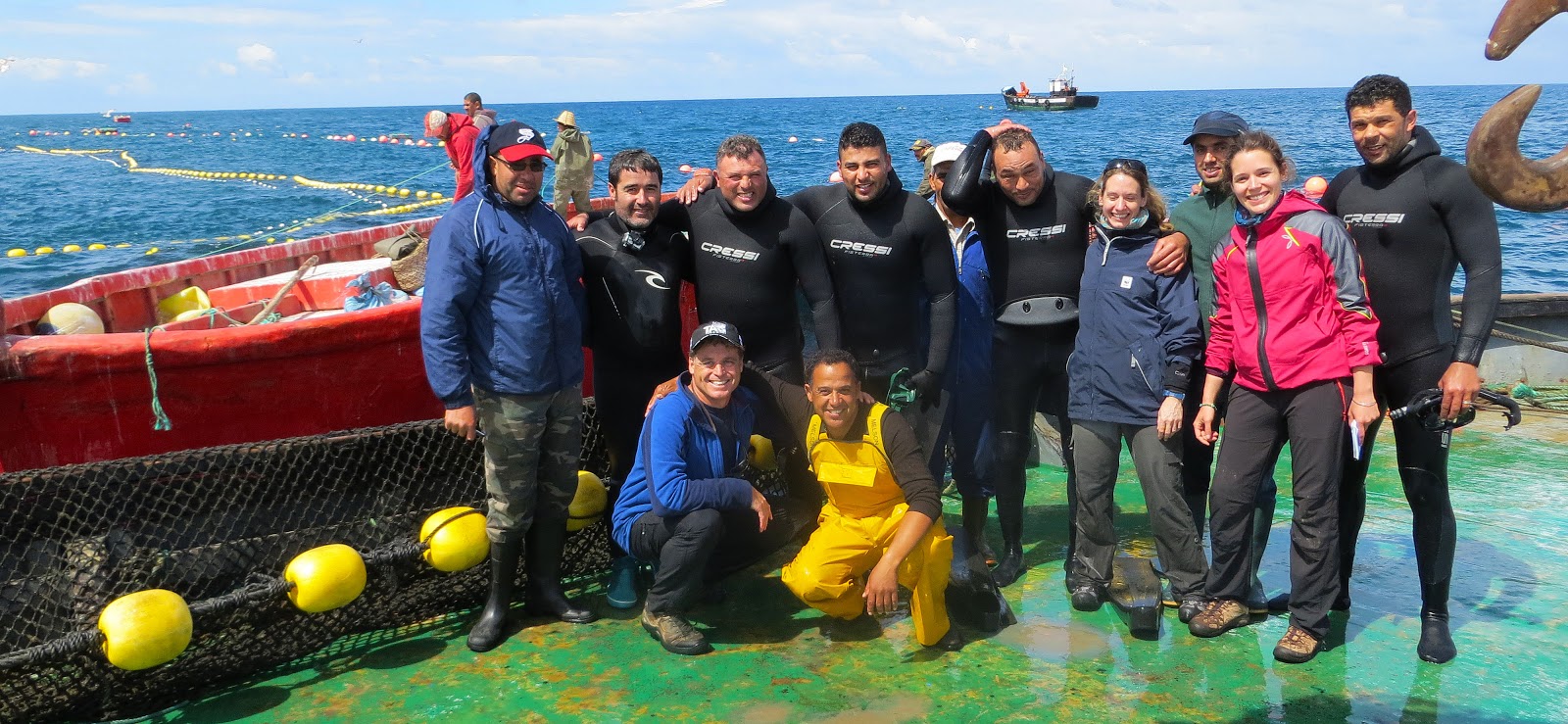 Tag-A-Giant: Tuna trap tagging takes teamwork!