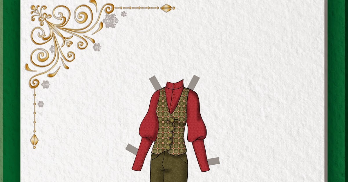 Paper Doll School: December Paper Doll - Outfit 11 in Green