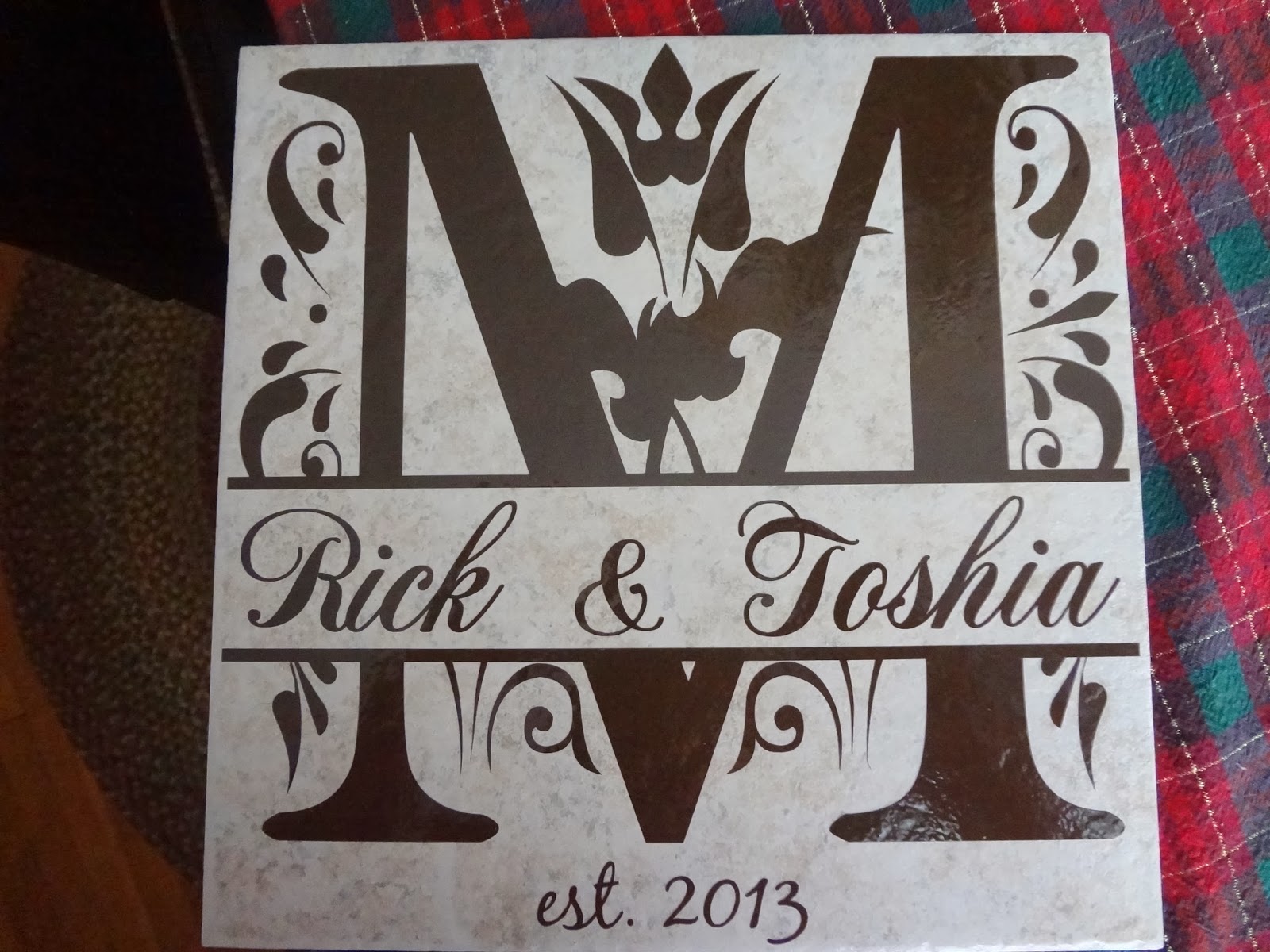 The Joy of Scrapping: M split letter monogram tile