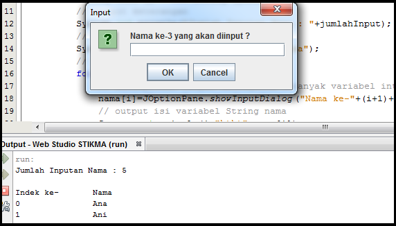 Contoh Array 1 Dimensi ~ Materi Java Pemula