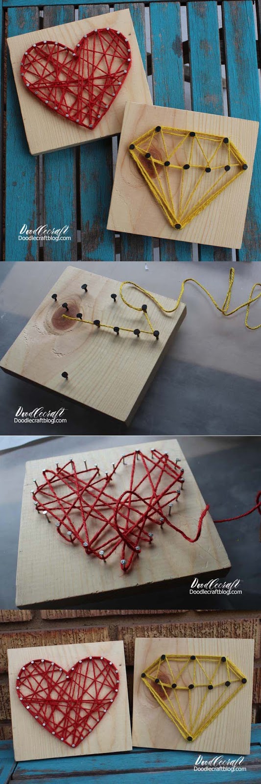 Easy String Art Tutorial Heart Diamond Templates!