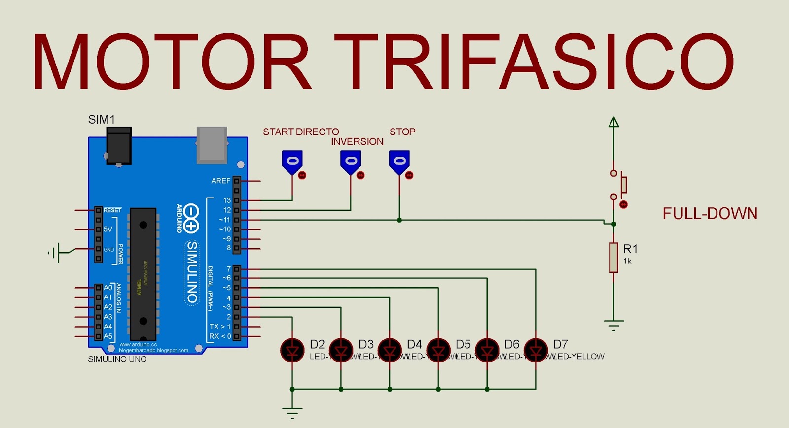 PROGRAMMING ARDUINO UNO - PIC 16F877A - 18F4550: Control de Inversión Giro Motor Trifasico ...