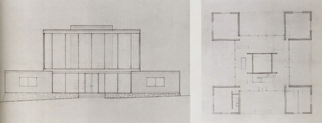 Boissonnas House Early Scheme. Philip Johnson