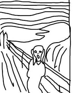 Digital Art: Scream outline b&w