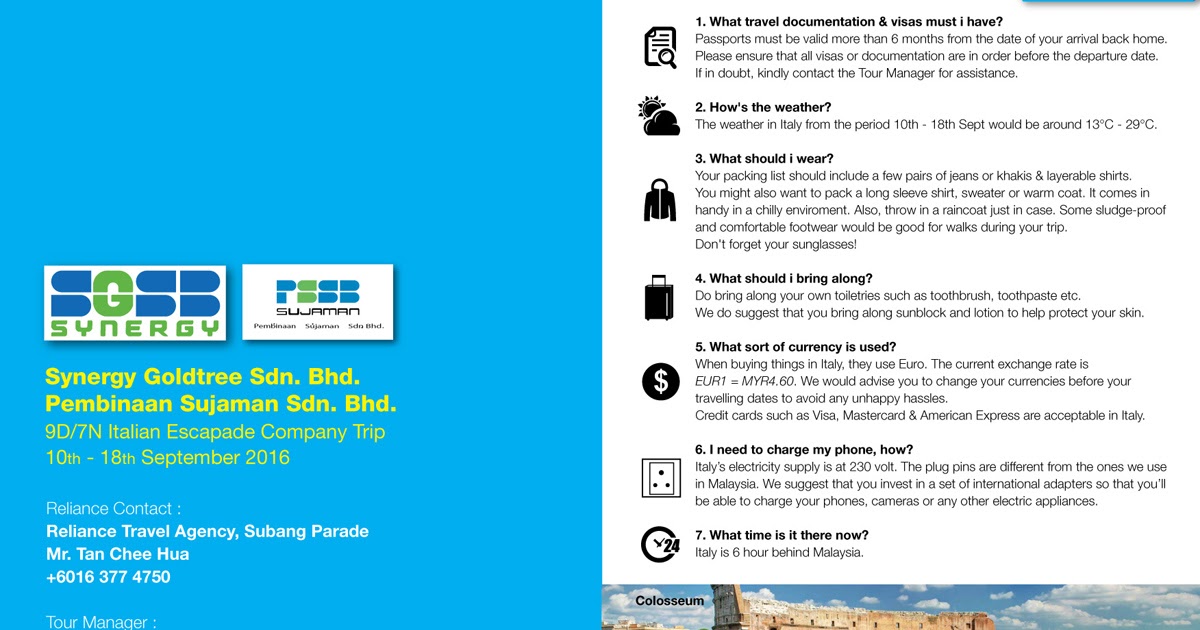 Tour Booklet Layout Design