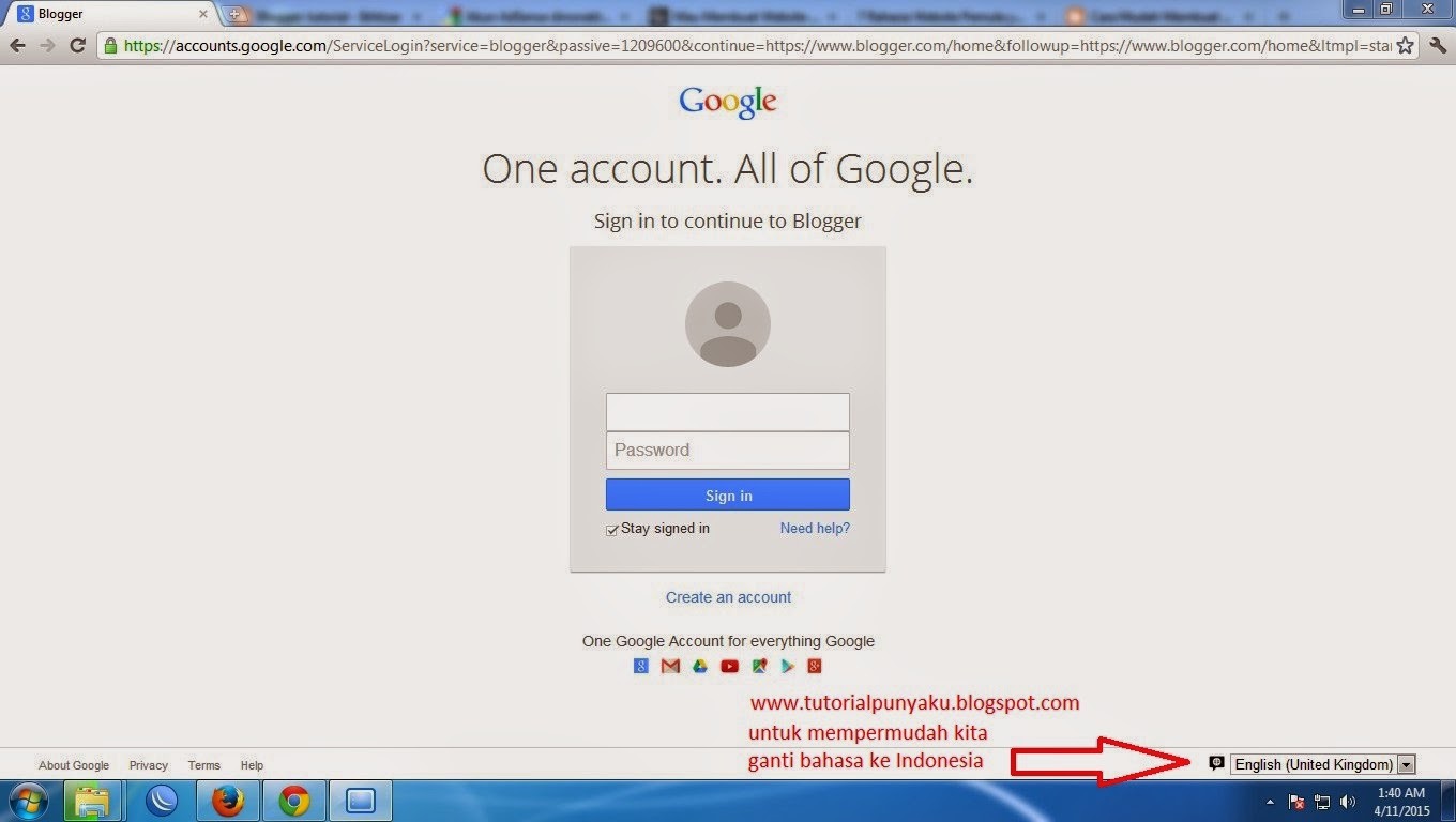 itu tampilan pertama anda membuat Gmail untuk mempermudah kita ganti ...