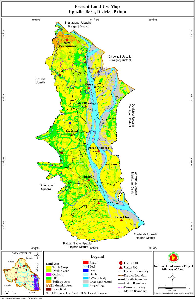 Mouza & Land Use Maps of Bera Upazila, Pabna, Bangladesh - Tourism ...