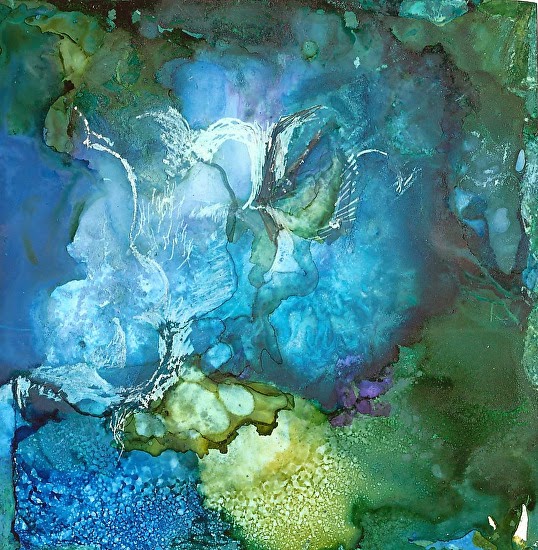 Lou Jordan Fine Art: Abstract Painting, Alcohol Ink "The Waters:Their ...