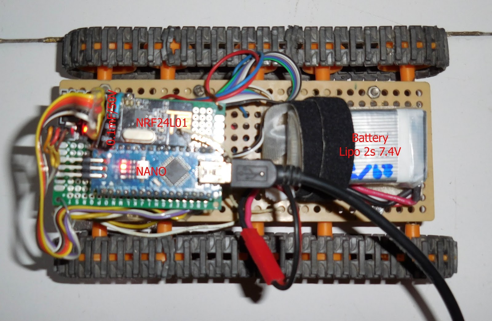 Hobby Witch: How to Control Tracked Robot Via Joystick NRF24L01 Module Arduino Part2 Rx