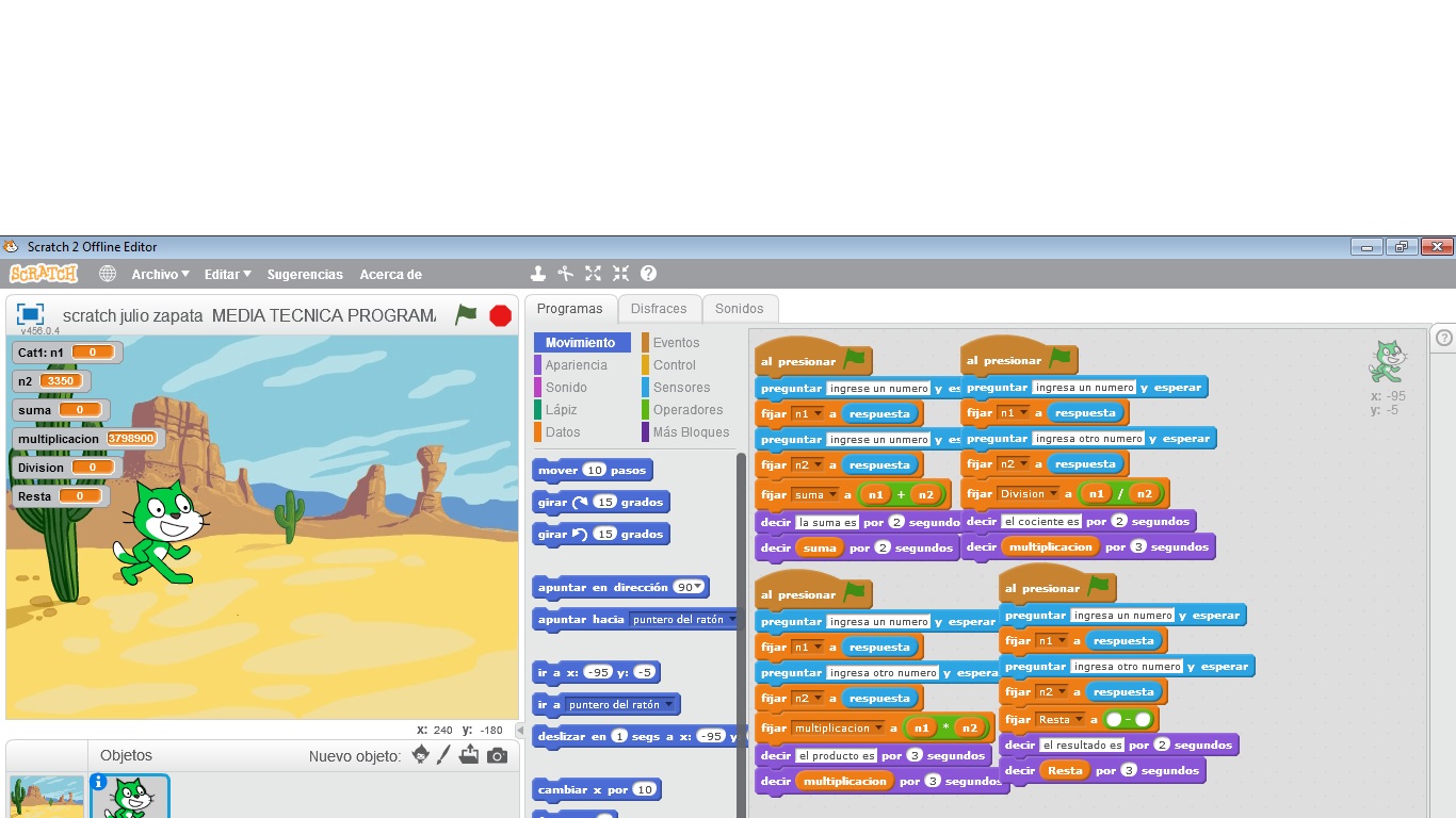 media tecnica: practicas en scratch