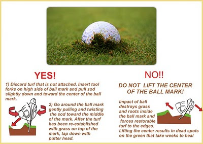 Quilchena Golf Club Turf Care: Proper Ball Mark Repair