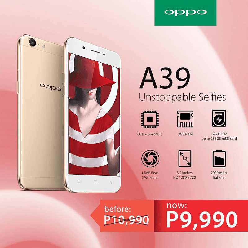 Sale Alert: OPPO A39 With 13 MP Lowlight Camera Is Down To PHP 9990!