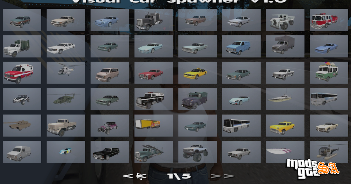 Mods GTA San Andreas: Visual Car Spawner v1.0
