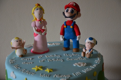 Margs Kitchen: Mario and Princess Peach Birthday cake