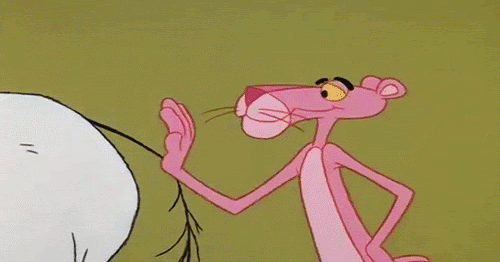 La Pantera Rosa GIF: El Caballo Chester pisando a la Pantera Rosa