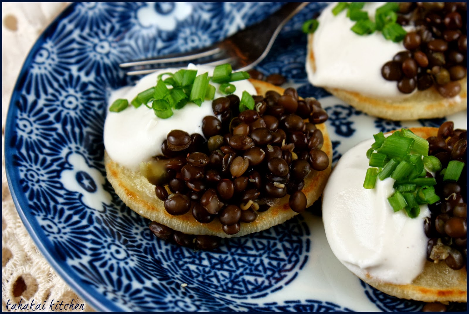 Kahakai Kitchen: Beluga Lentil 'Caviar' with Cashew Sour Cream on ...
