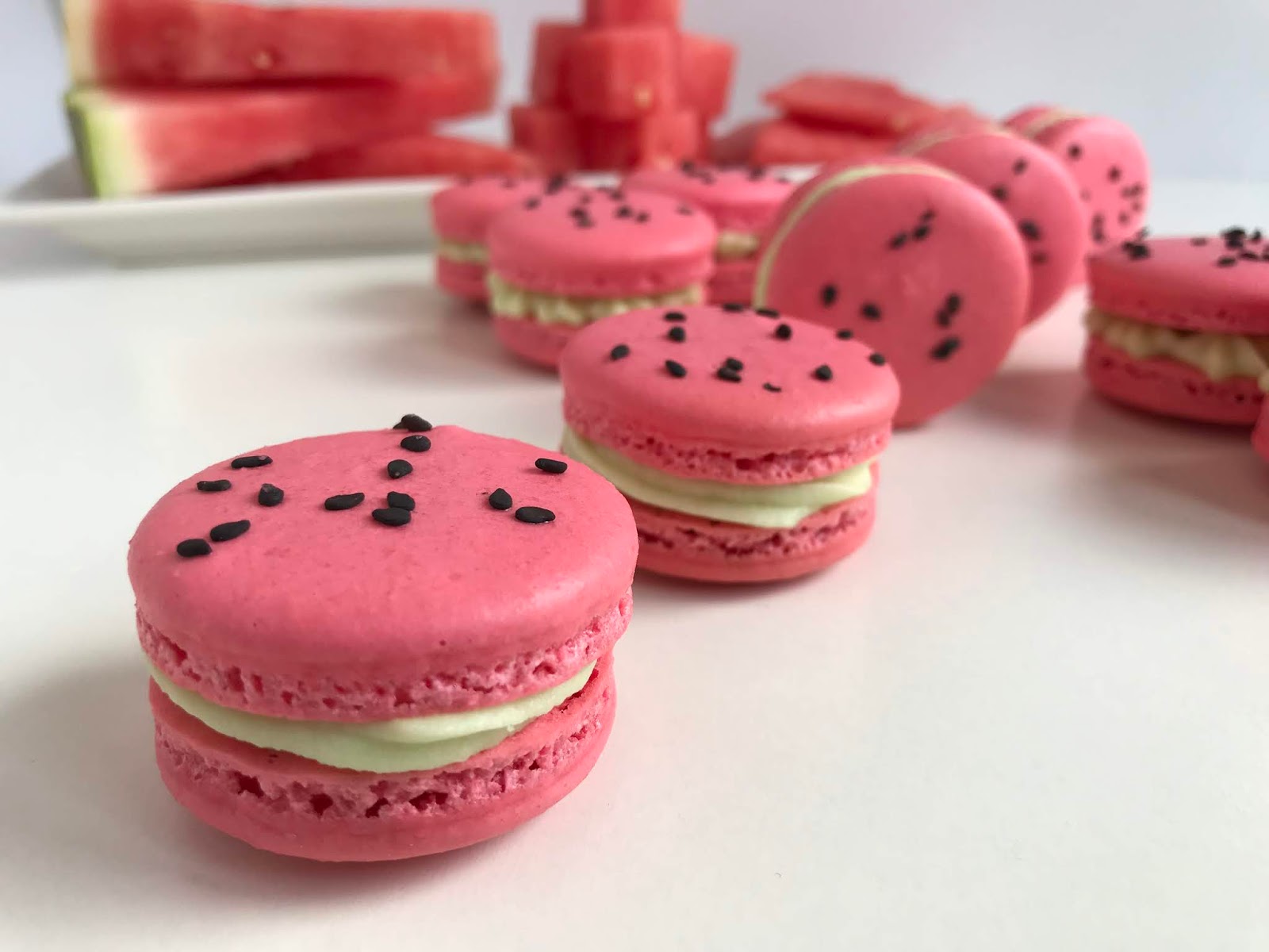 Watermelon Macarons