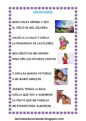 LAMINAS EDUCATIVAS: LOS 5 SENTIDOS