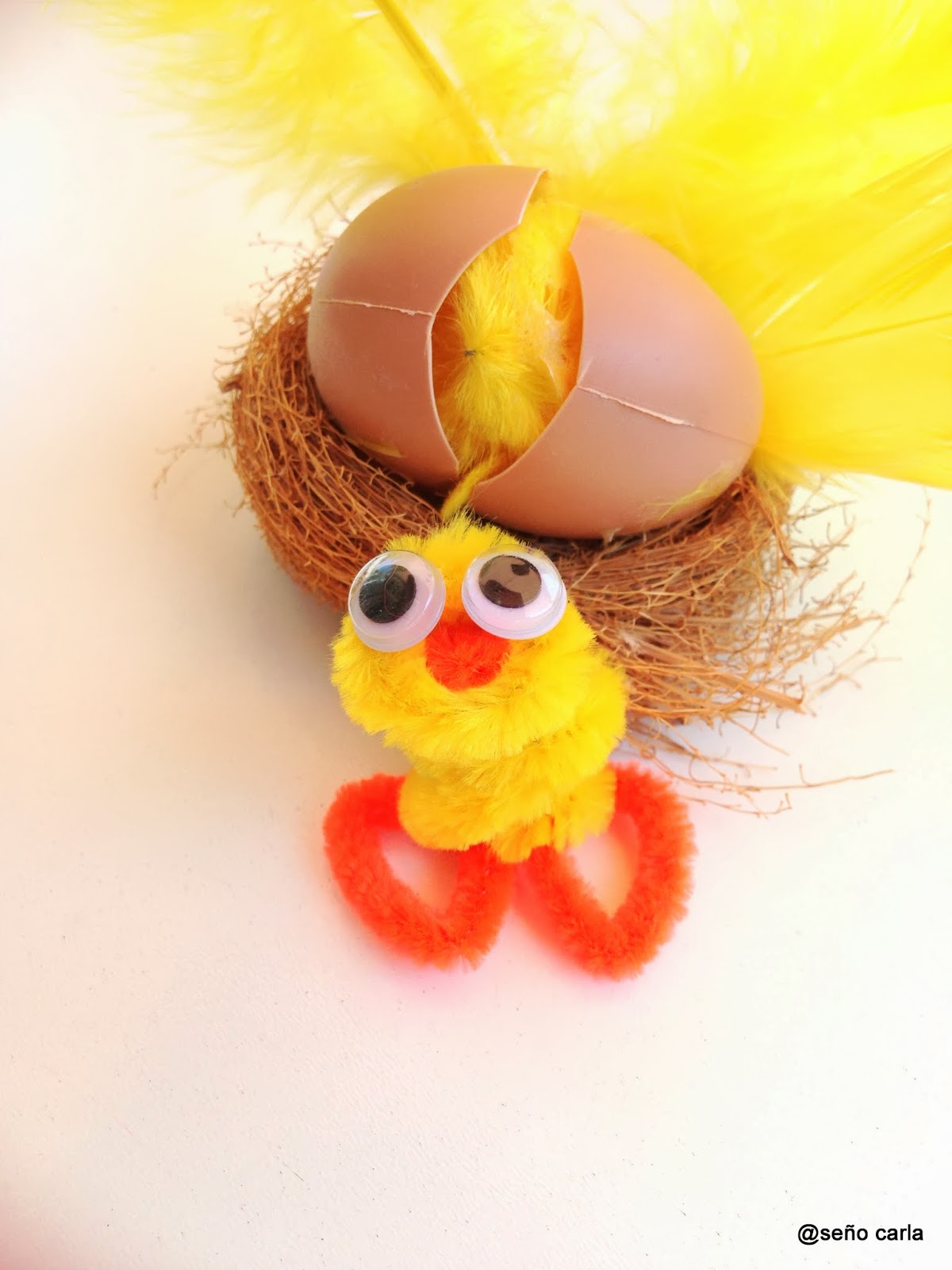 El blog de la Seño Carla: Un pollito con limpiapipas. - A chick made ...