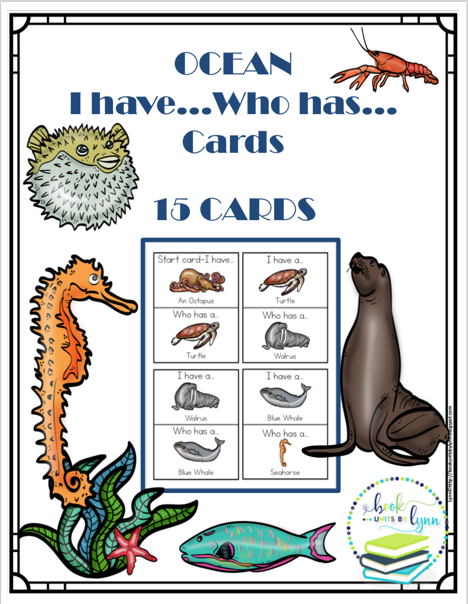 FREE OCEAN I HAVE...YOU HAVE...CARDS ~ Book Units by Lynn