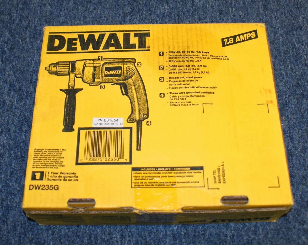 DeWALT HEAVY DUTY 1/2" DRILL MODEL DW235G ~ Gold Crafters Exchange