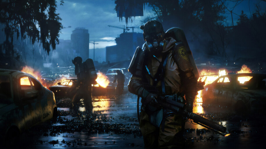 Post-Apocalyptic, Gas Mask, Flamethrower, 4K, #4.945 Wallpaper PC Desktop