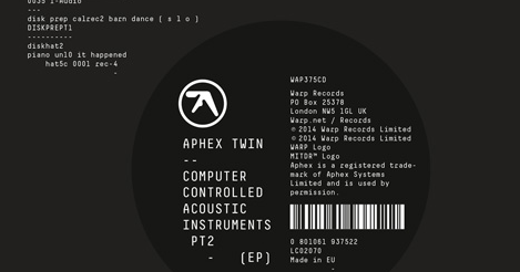Europa e cultura elettronica: Aphex Twin - Computer Controlled Acoustic ...