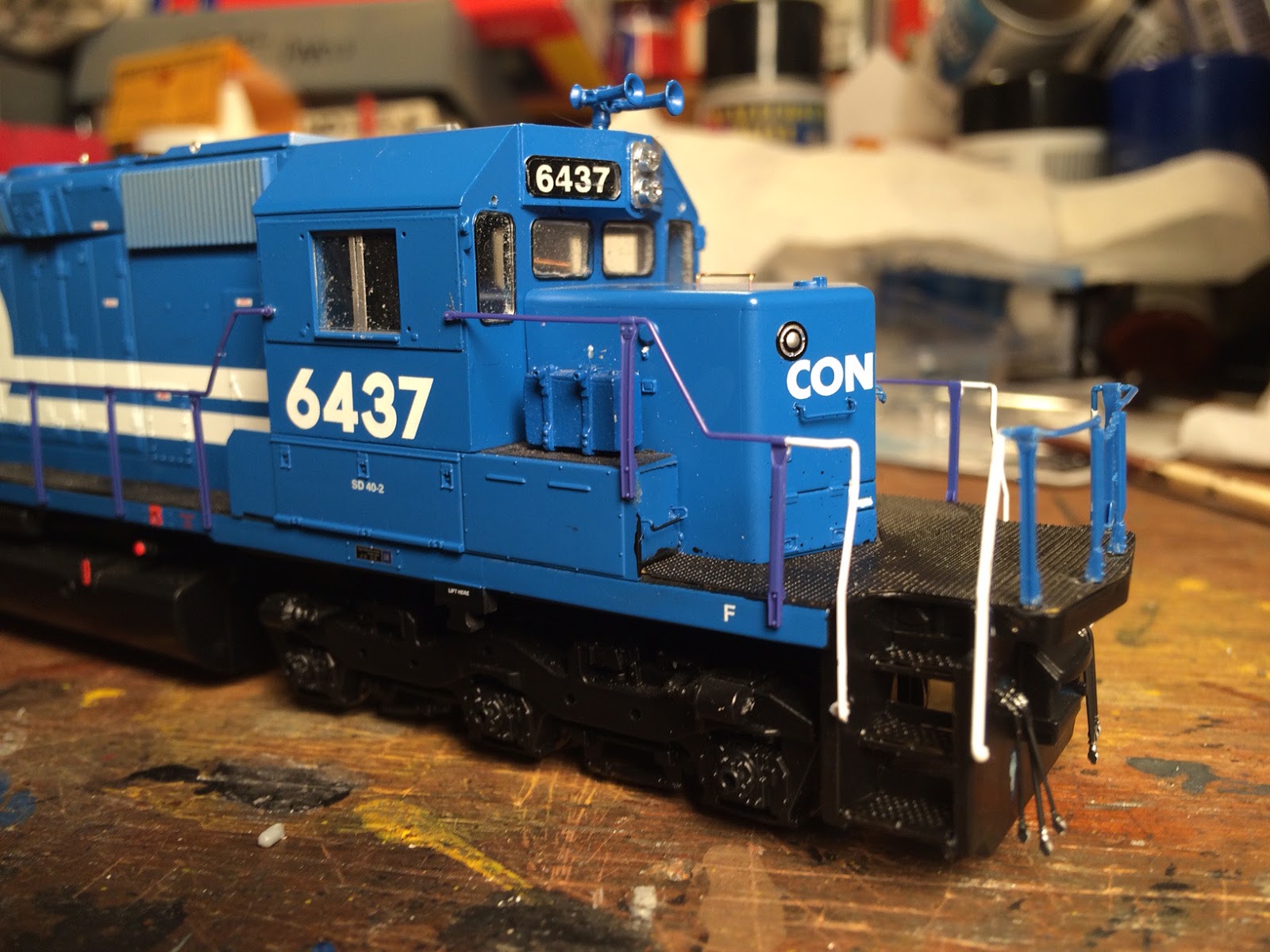 Conrail's Onondaga Cutoff: On Painting Plastic Handrails