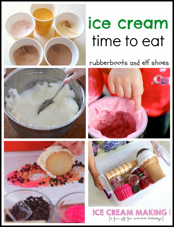 ice cream activities for children - rubber boots and elf shoes