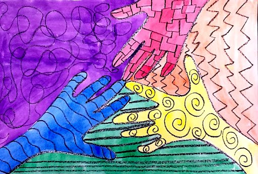 Pictures and Paint Brushes: Color Wheel: Hand Line Design