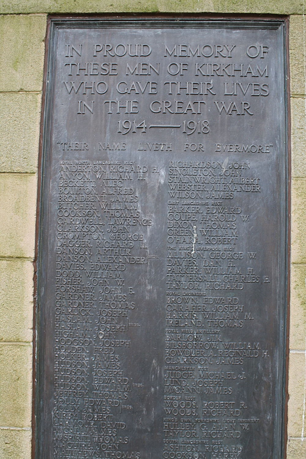 Memorials: Kirkham War Memorial
