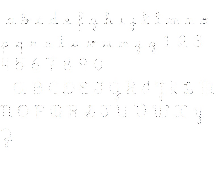 DONKEY 007: FONTE PONTILHADA CURSIVA COM NÚMEROS PARA TREINAR CALIGRAFIA