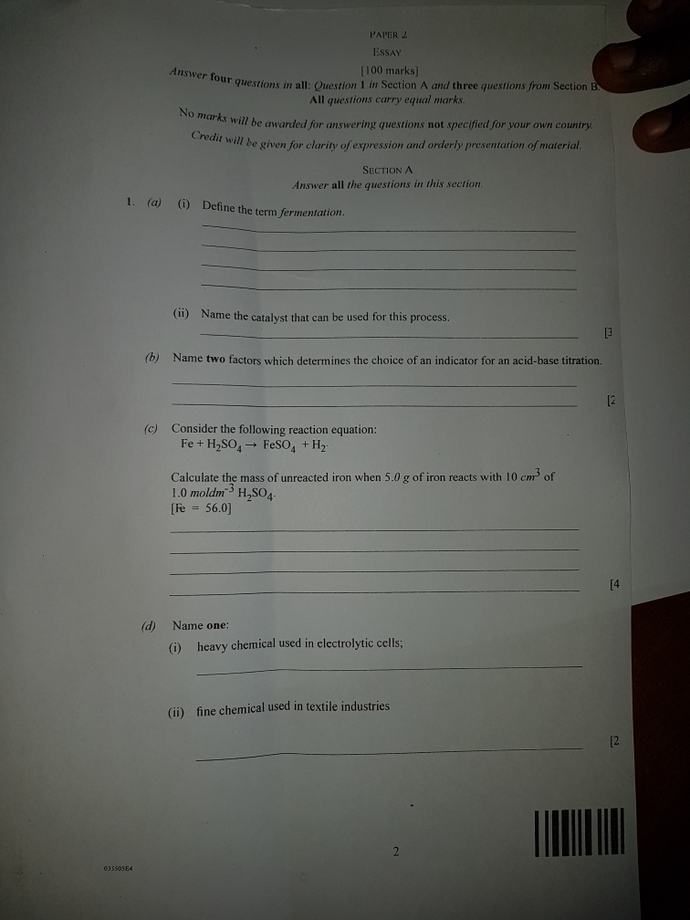 Wassce (Waec) 2018 Chemistry Questions And Answers For Nigeria, Ghana ...