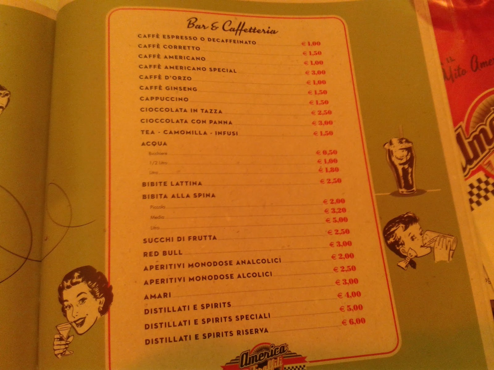 Menu e Prezzi: Menu della Catena di ristoranti America Graffiti ...