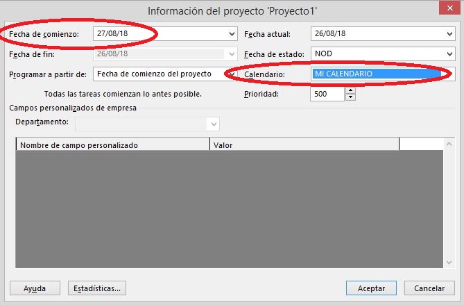 MUNDO PROJECT: CREAR UN CALENDARIO EN MICROSOFT PROJECT