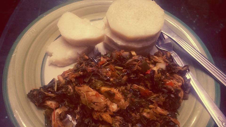 Akwu's Delight: Boiled Yam And Efo Riro