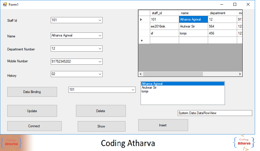 42 Create a form using MySql Data Base Data Adapter, Data Binding and Command Builder in VB.NET ...