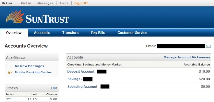 Suntrust Bank Debit Card Fraud: 2013