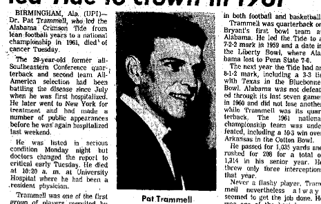 Link: Al.com article series on Pat Trammell | TideFans.com