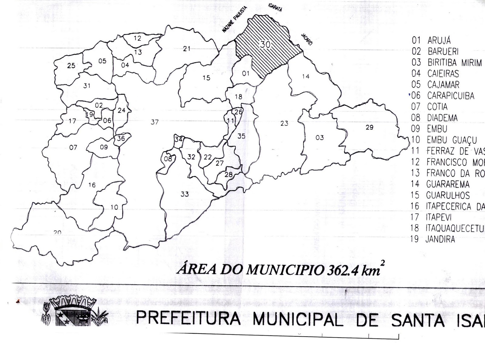 Mapa de Santa Isabel e Região