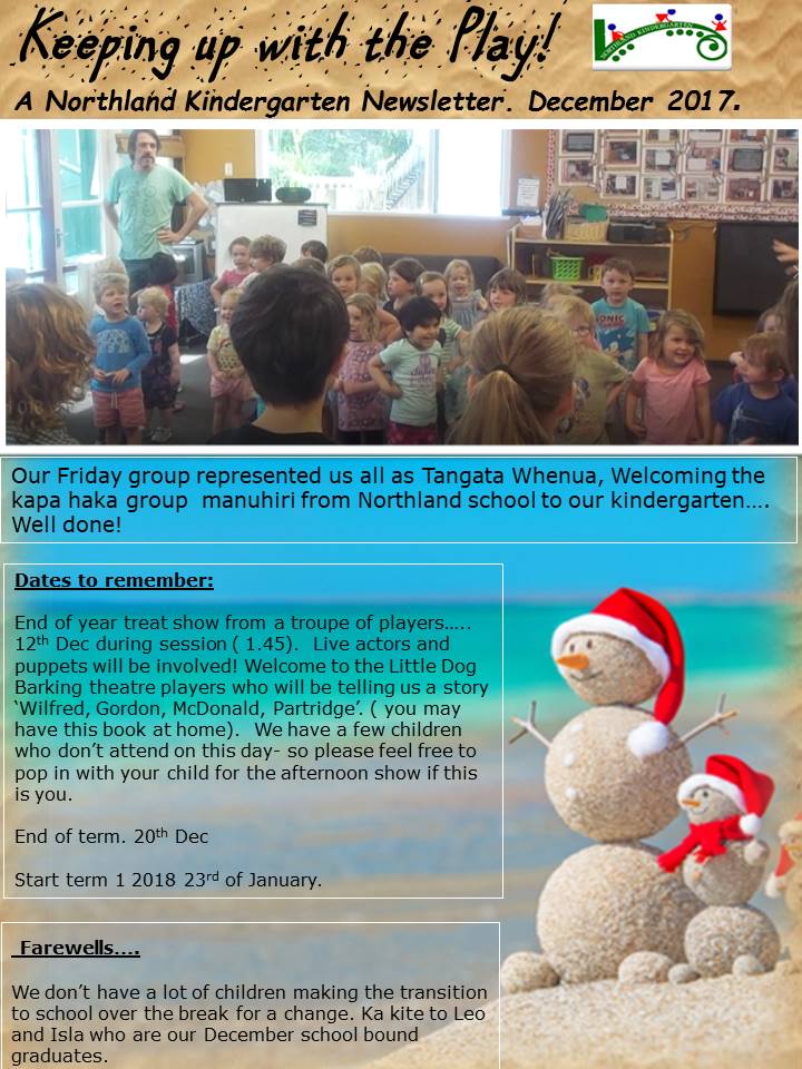 Northland Kindergarten : Latest Newsletter