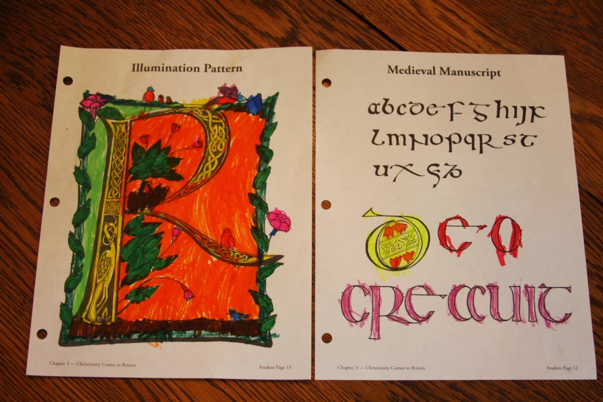 Lueker Munchkins - School & Play: Medieval Writing and Tim's B-Day