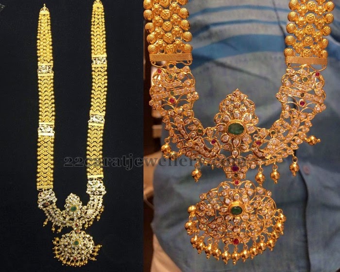 Gold Haram with Pathakam Locket - Jewellery Designs